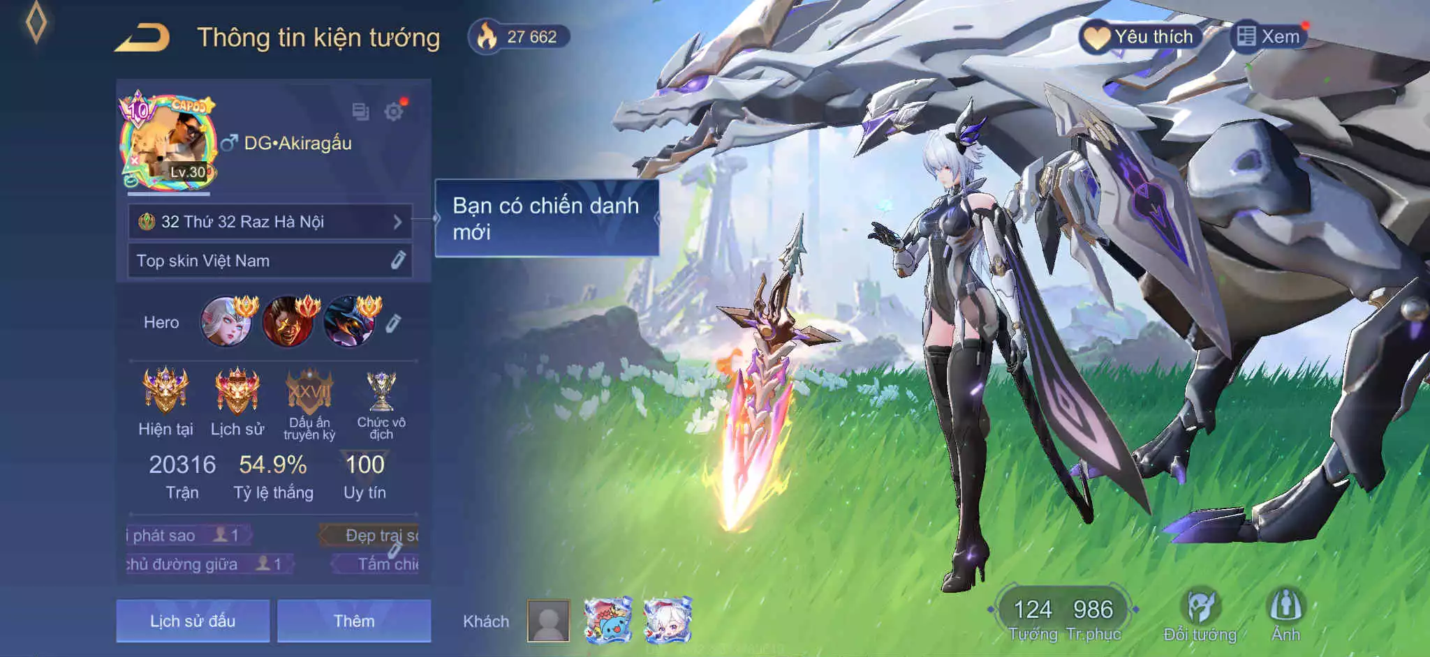 Acc #70108: MUA BÁN ACCOUNT LIÊN QUÂN FULL SKIN, 27 ẤN CAO THỦ, MÁC ...