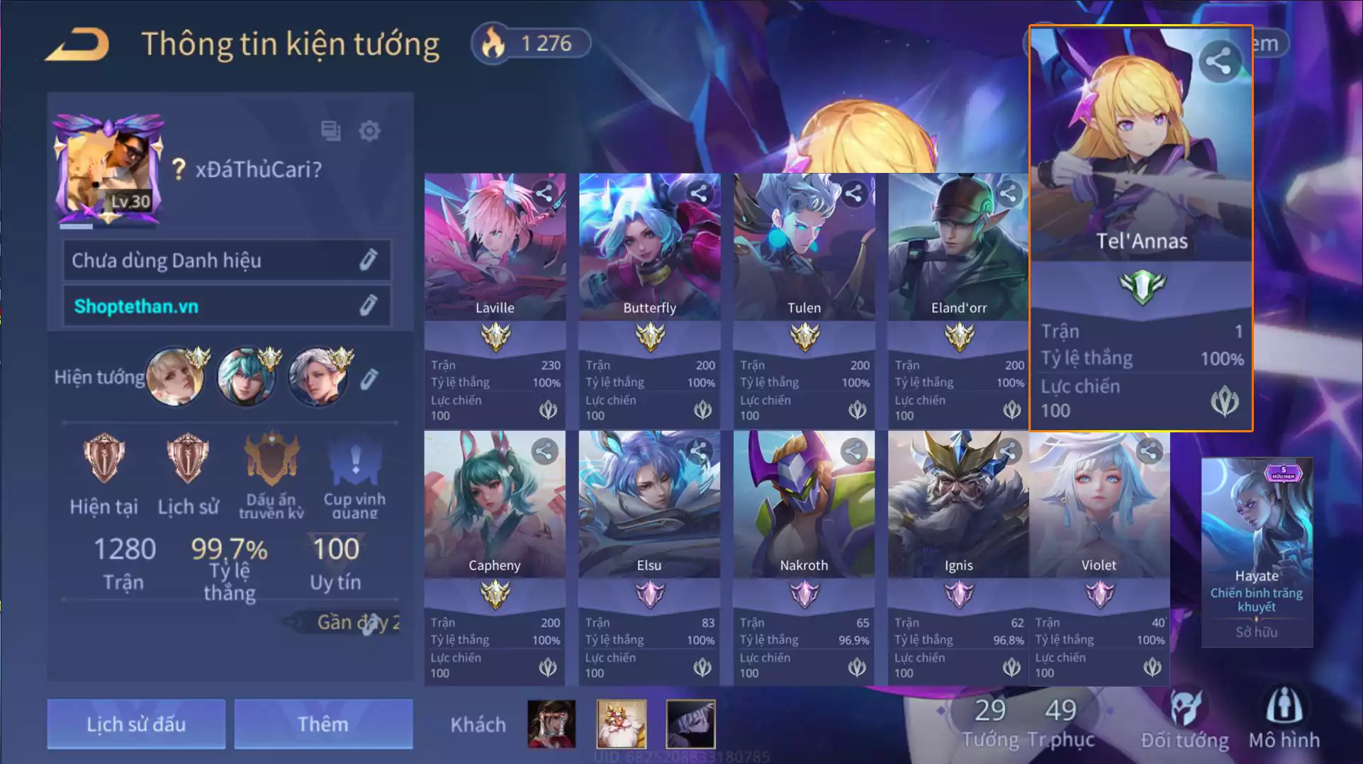 Acc #1808: REG CHUYÊN AD: Telannas thứ nguyên vệ thần, 1280g tlt 99.7%, trắng thông tin, giá ...