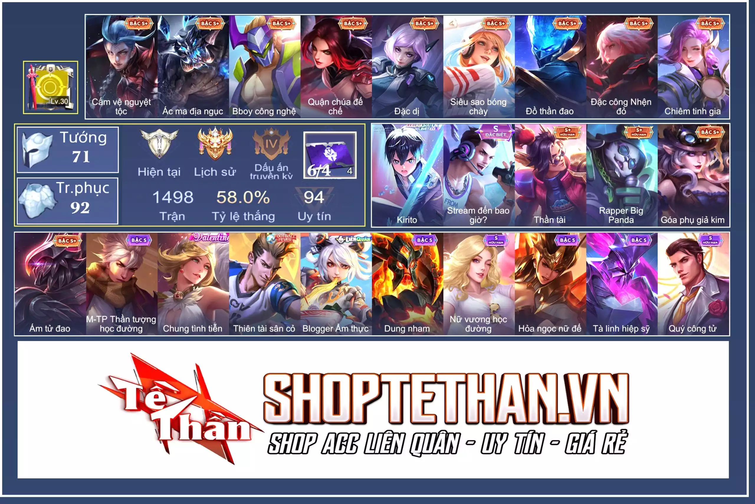 Acc #20833: Allain kirito v2, Nak bboy, Zuka rapper ..., giá 999,999 đ