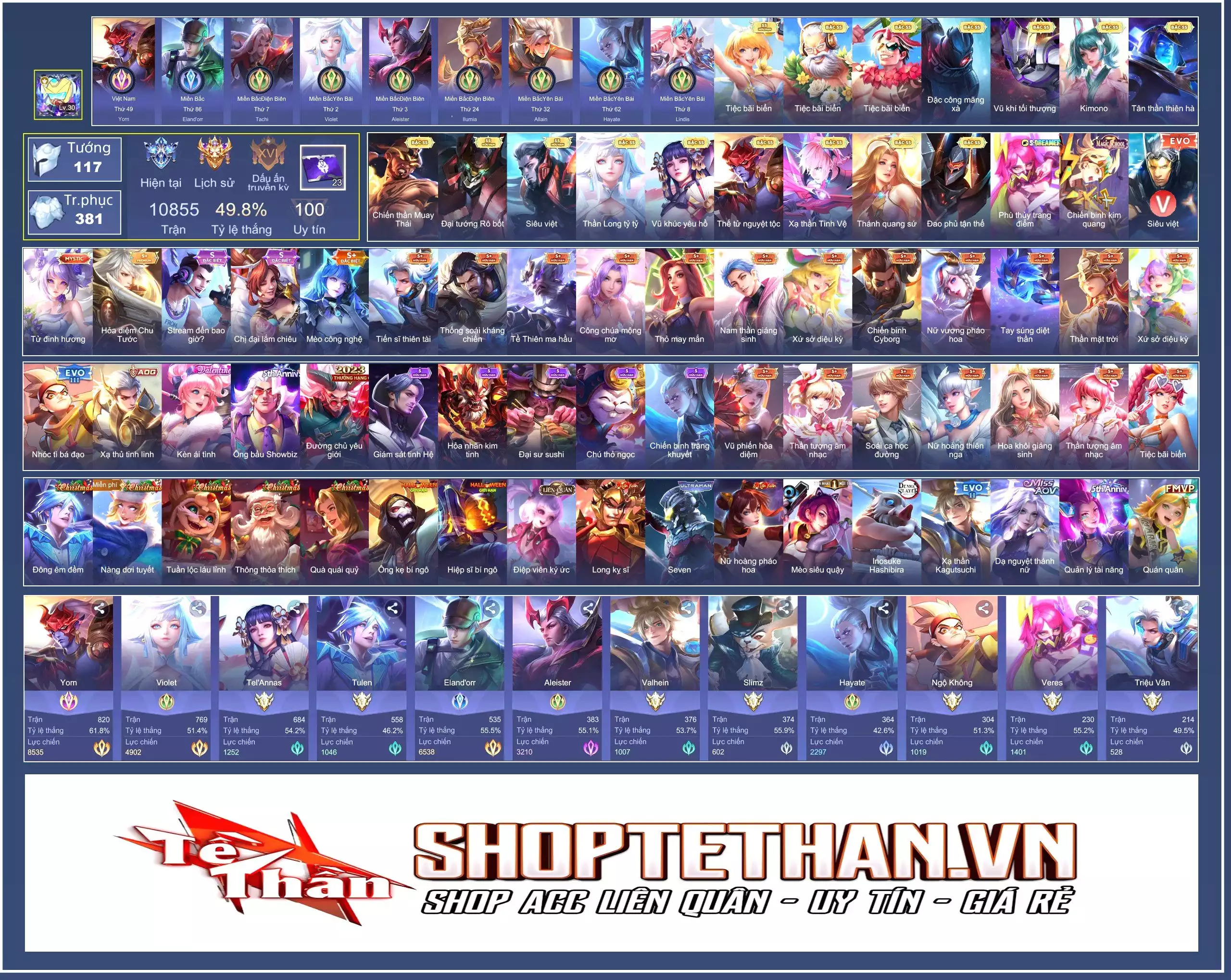 Acc #24734: Raz thái, Maloch robot, Murad siêu việt, Vio tỷ tỷ, Tel vũ ...