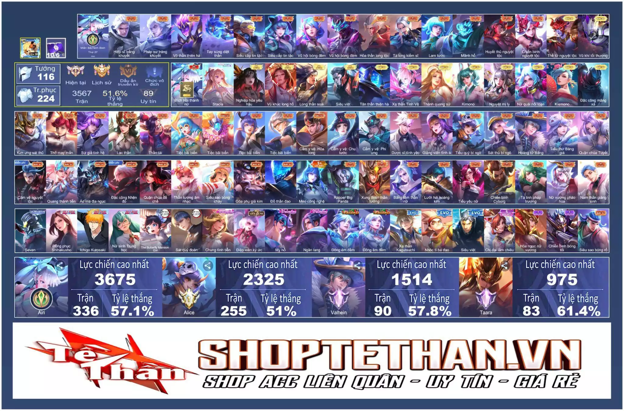 Acc #27398: Airi bích hải(điệu nhảy xịn), Butterfly Stacia v2, Nata ...