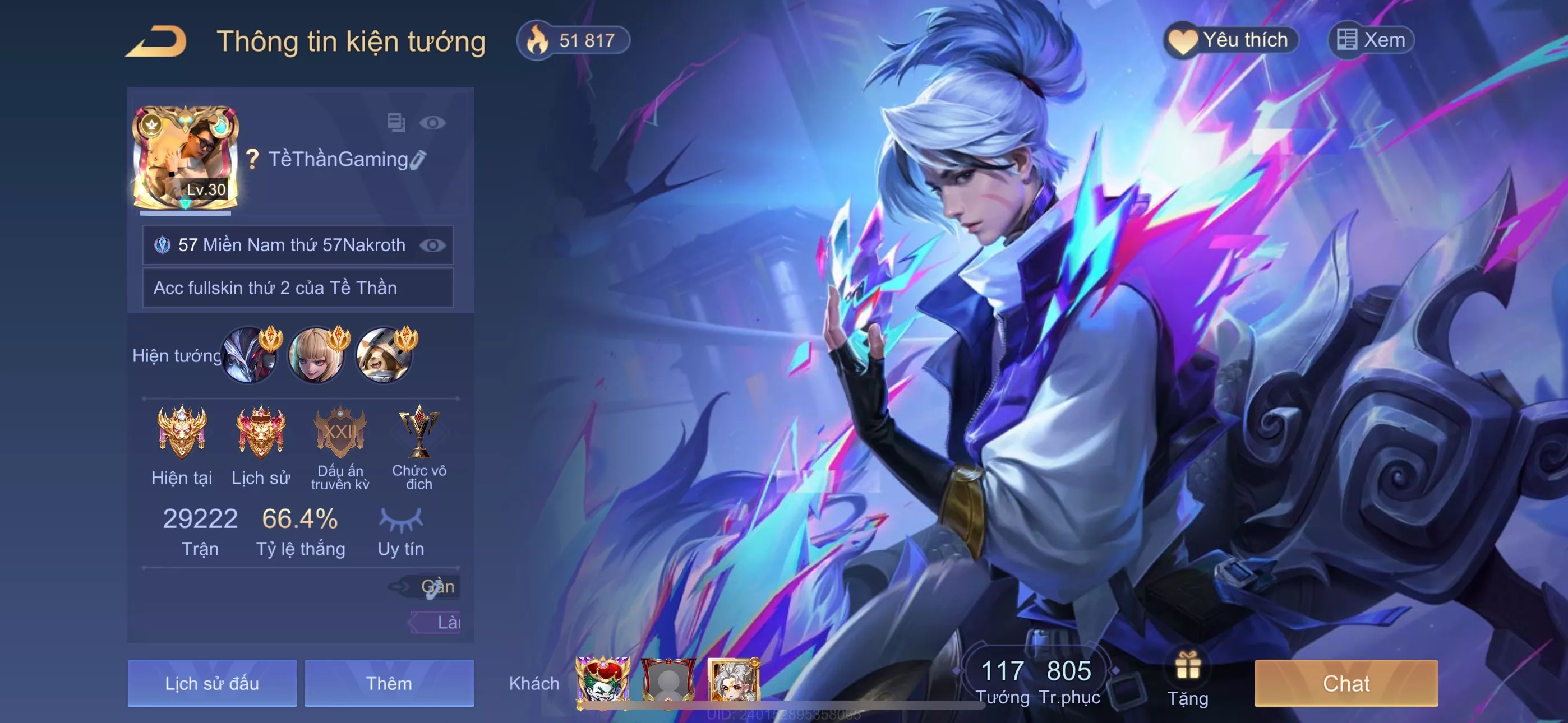 Acc #24750: Acc Liên Quân Full Skin, Full Ấn Cao Thủ, Mác Thách Đấu, Tỉ ...