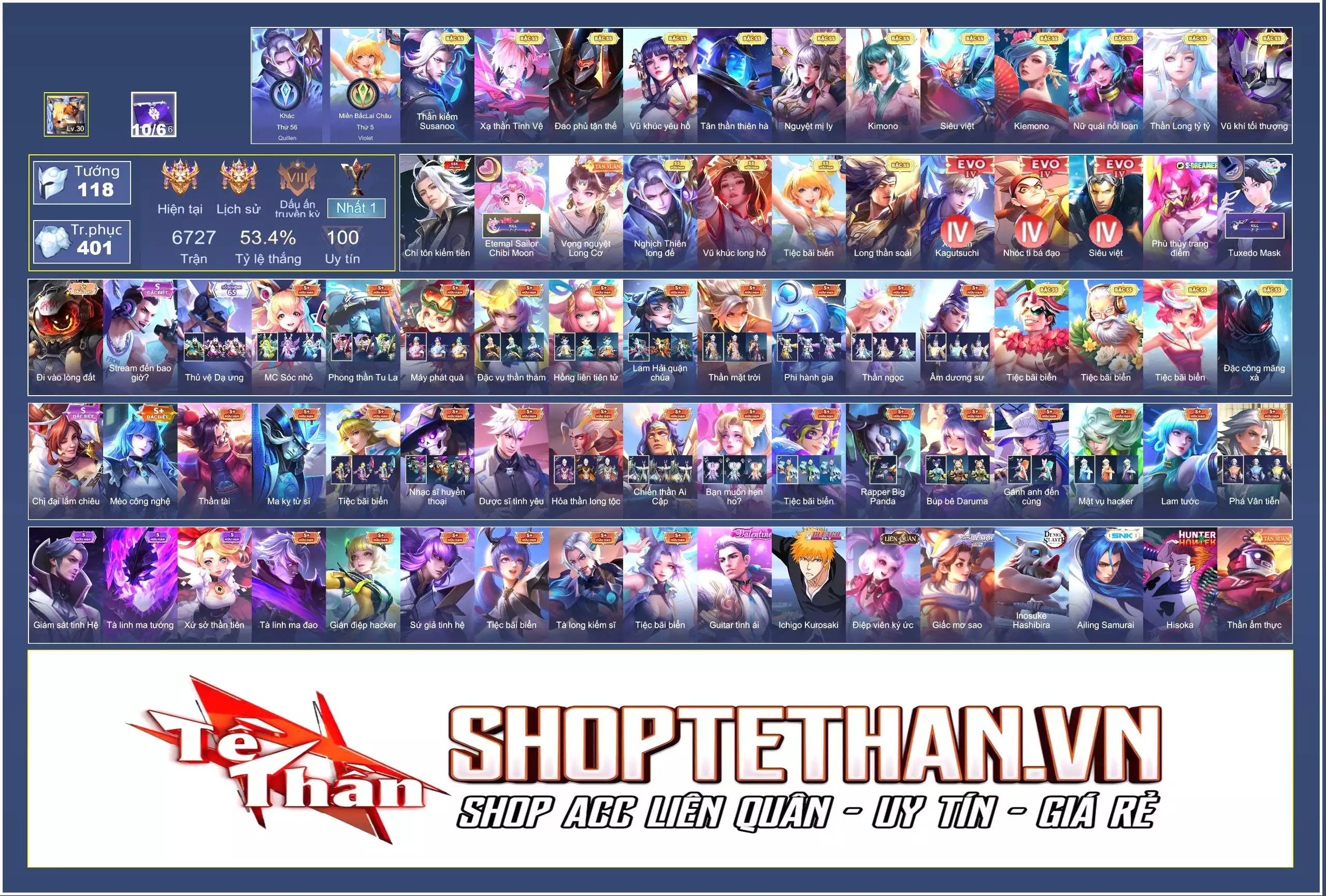 Acc #34467: Tulen chí tôn kiếm tiên, Alice chibi moon, Violet long cơ ...