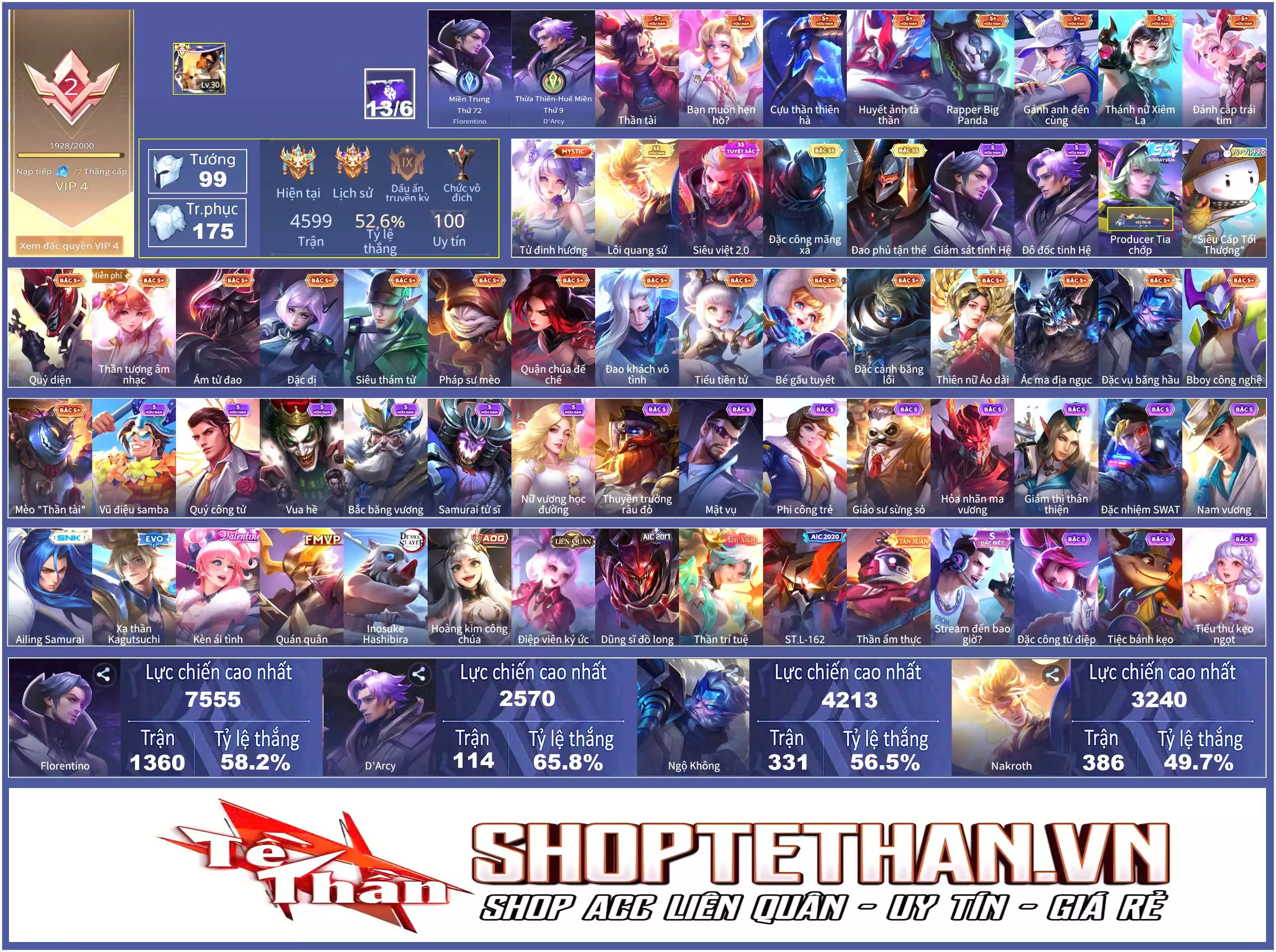 Acc #47936: Capheny tử đinh hương, Nak lôi quang sứ, Murad tuyệt sắc ...