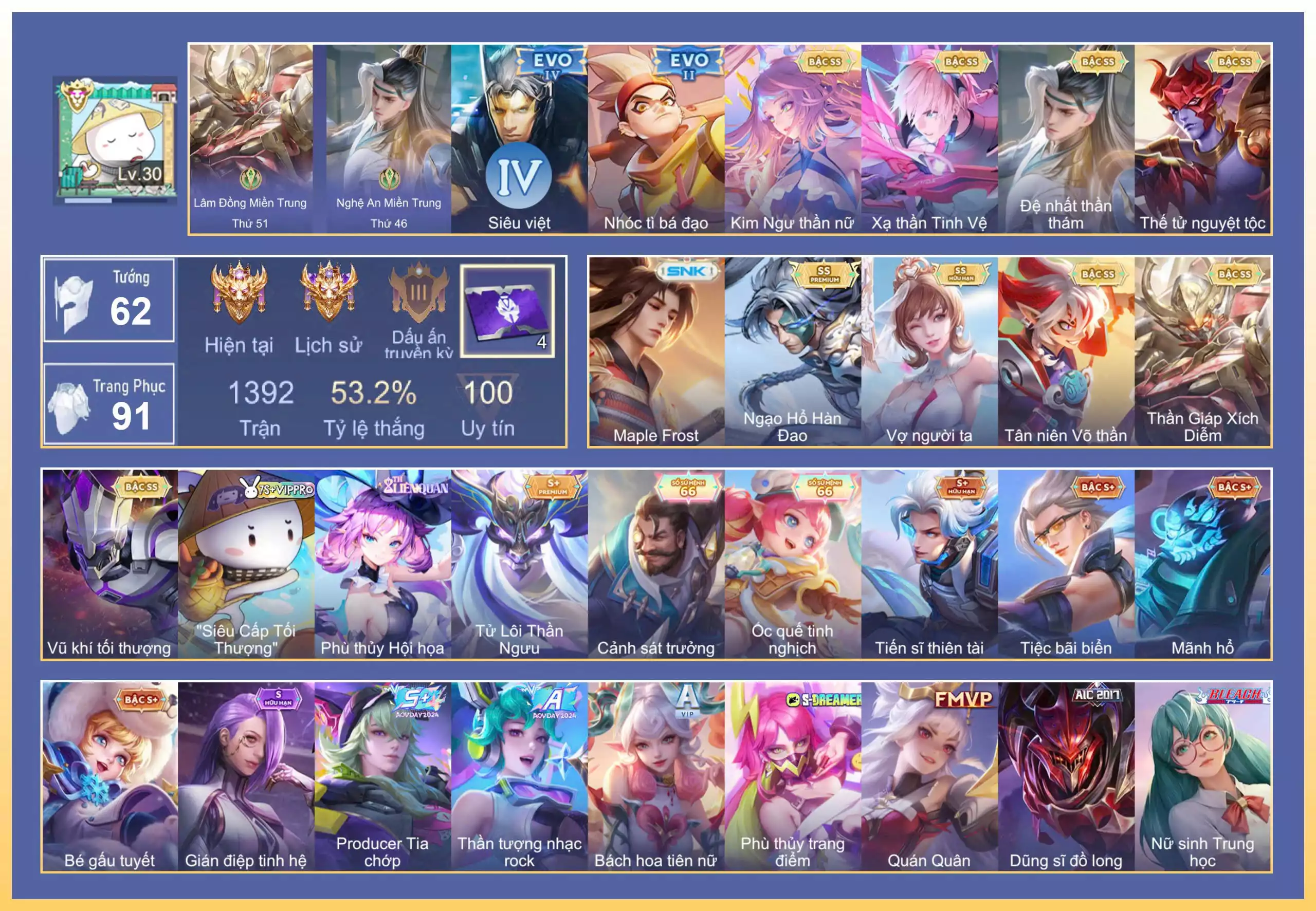 Acc #46106: Ryoma maple frost, violet vợ ngta, Khỉ tân niên + xích diễm ...