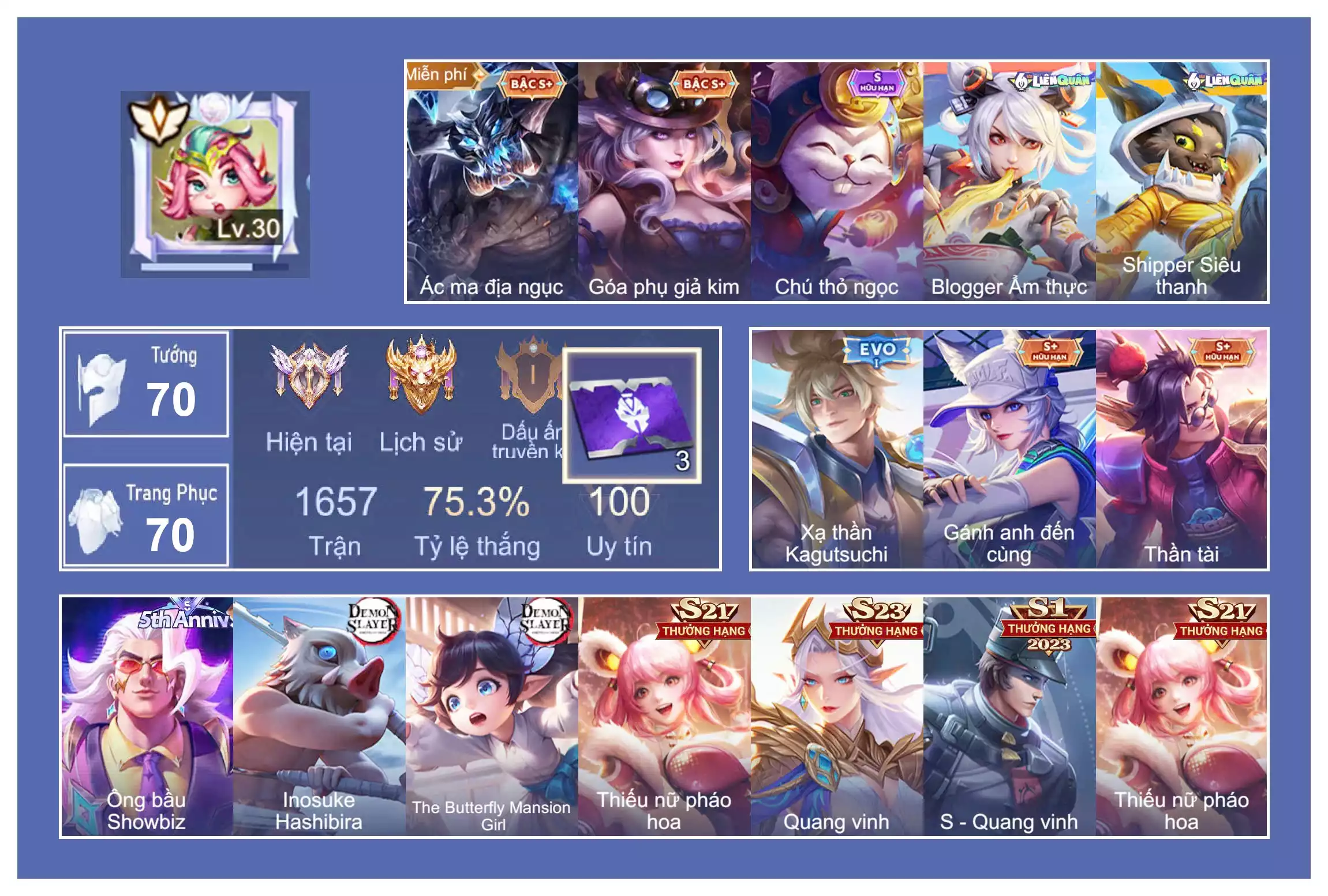 Acc #43690: But Gánh Anh, Triệu Vân Thần Tài, Slimz Thỏ Ngọc, Fennik ...