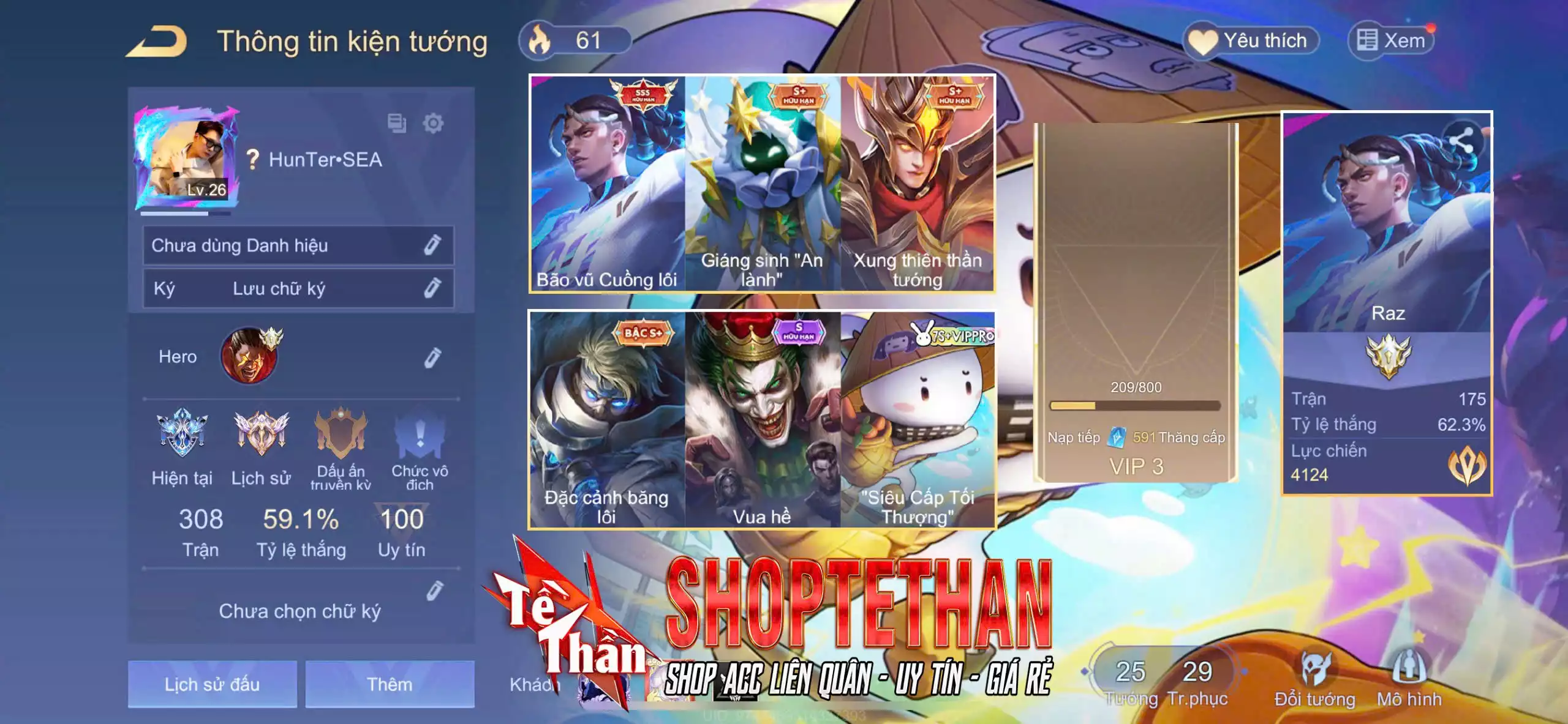 Acc #52896: Raz Bão vũ Cuồng lôi, giá 1,500,000 đ