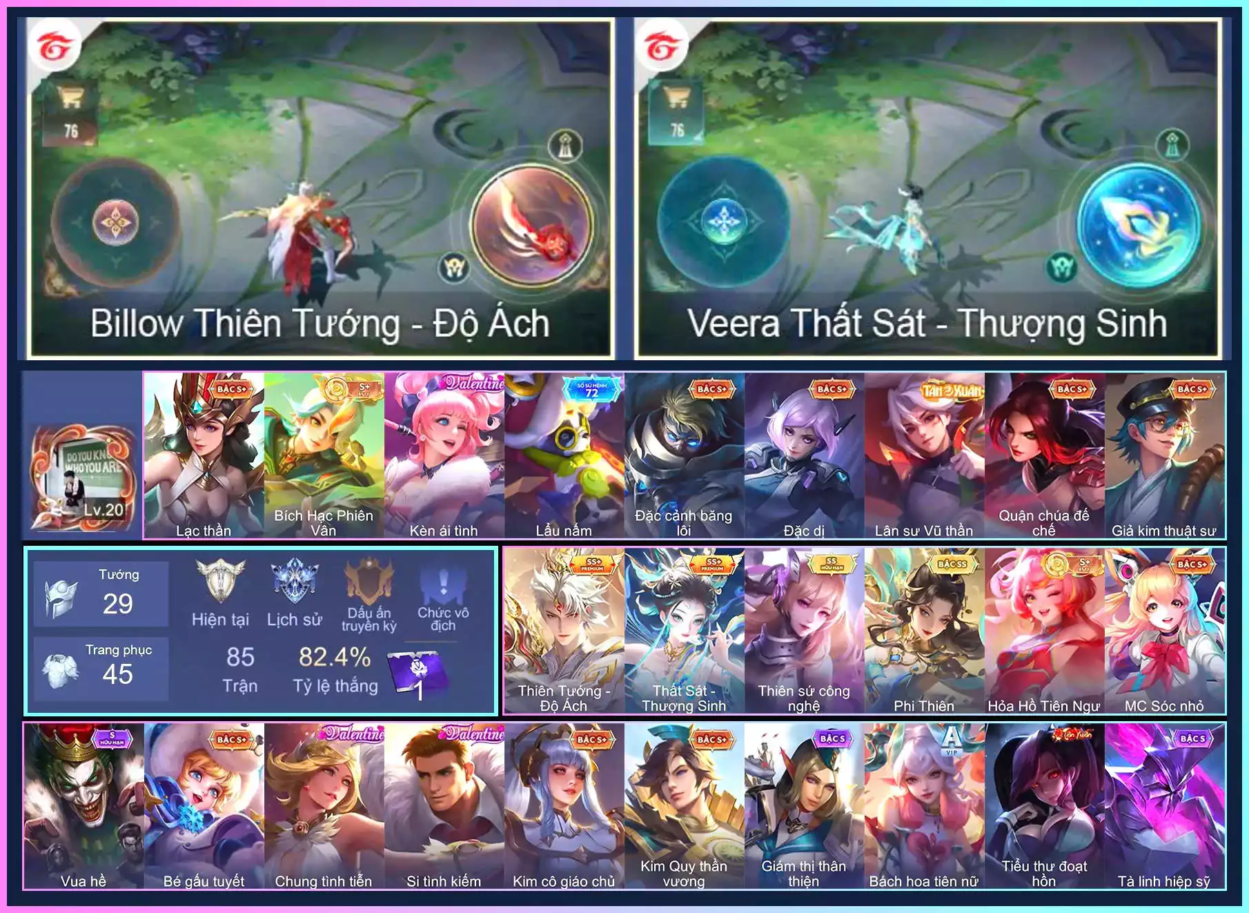 Acc #61851: Veera Thất Sát - Thượng Sinh, Lauriel thiên sứ công nghệ ...